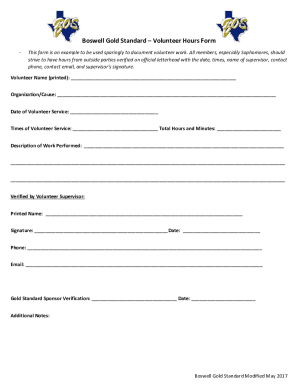 Fillable Online Volunteer Hours Form - Fill Out and Sign Printable PDF ...