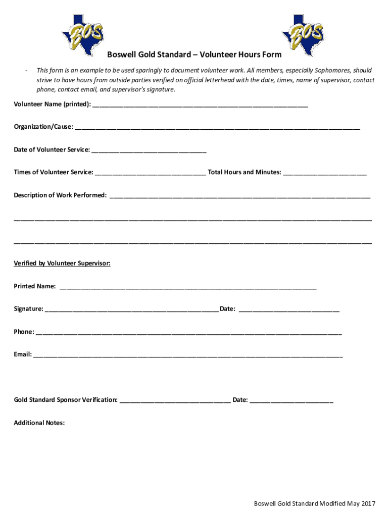 Fillable Online Volunteer Hours Form - Fill Out and Sign Printable PDF ...