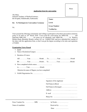 Fillable Online Convocation Ceremony Application Form Notice by ...