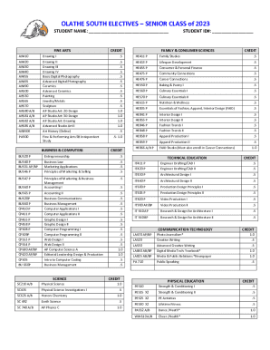 Fillable Online Senior 2023 Elective Form Fax Email Print - pdfFiller