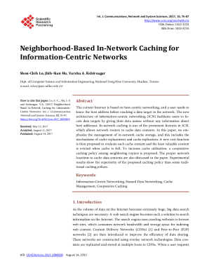 Fillable Online Neighborhood-Based In-Network Caching for Information-Centric Networks. The ...