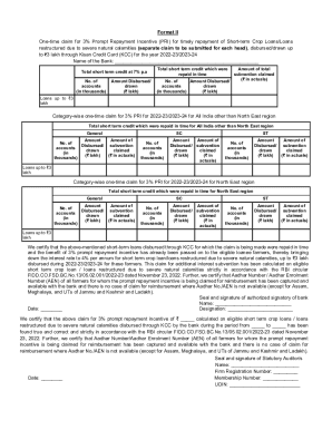 Fillable Online Format II One-time claim for 3% Prompt Repayment ...