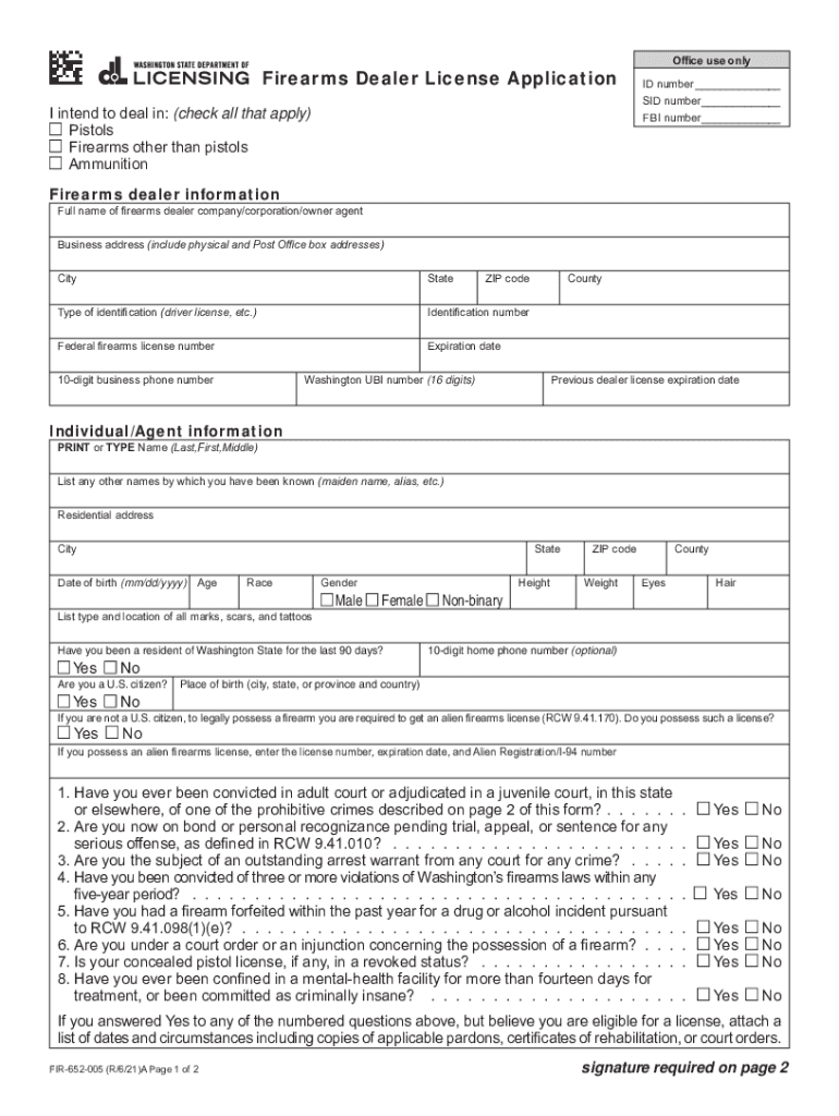 Fillable Online yakimapolice.orgassetsFirearms-Dealer-LicenseOffice use only Firearms Dealer ...
