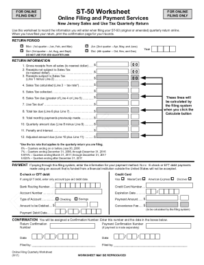 Fillable Online NJ Division of Taxation - Sales and Use Tax Forms ...