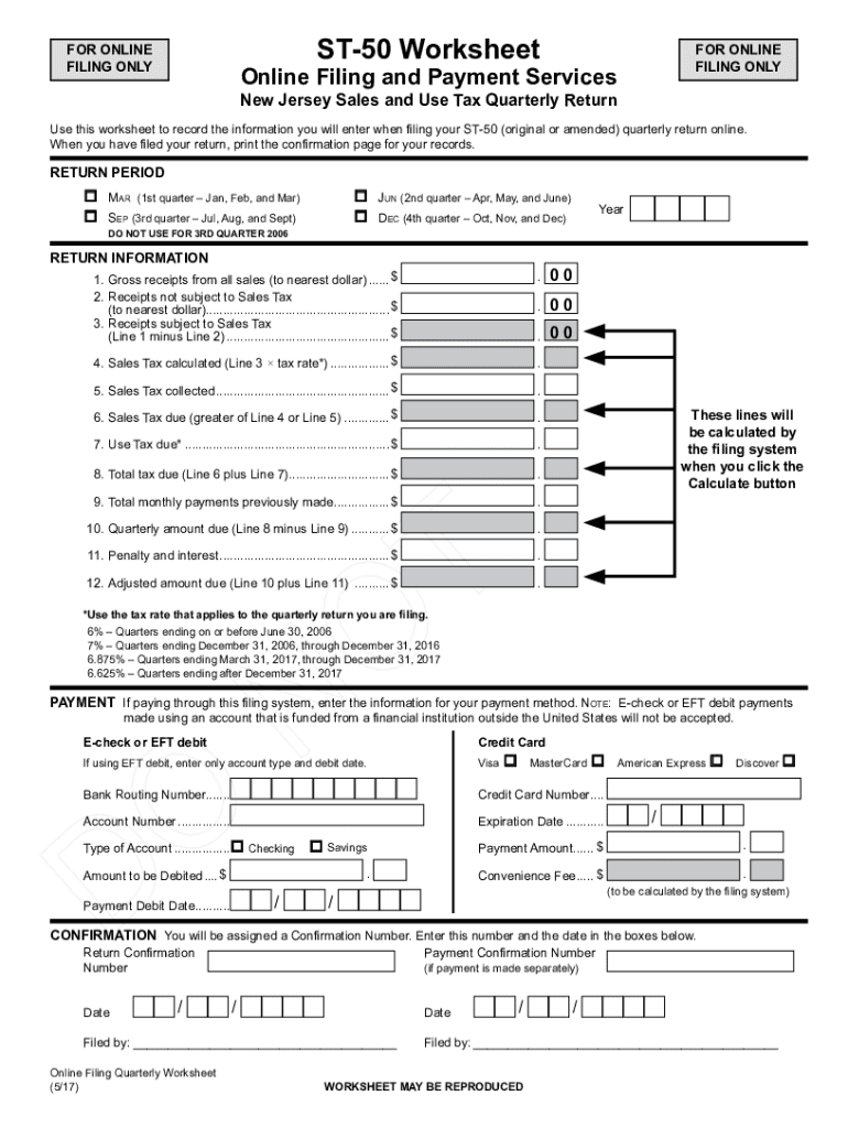 Fillable Online NJ Division of Taxation - Sales and Use Tax Forms ...