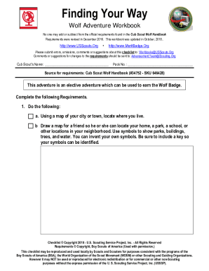 Fillable Online Wolf Finding Your Way Adventure: Cub Scout Helps and ...