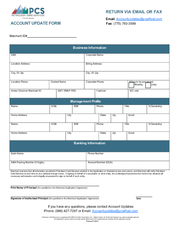 Fillable Online Merchant Update Form -No Pricing 051721 Fax Email Print - pdfFiller