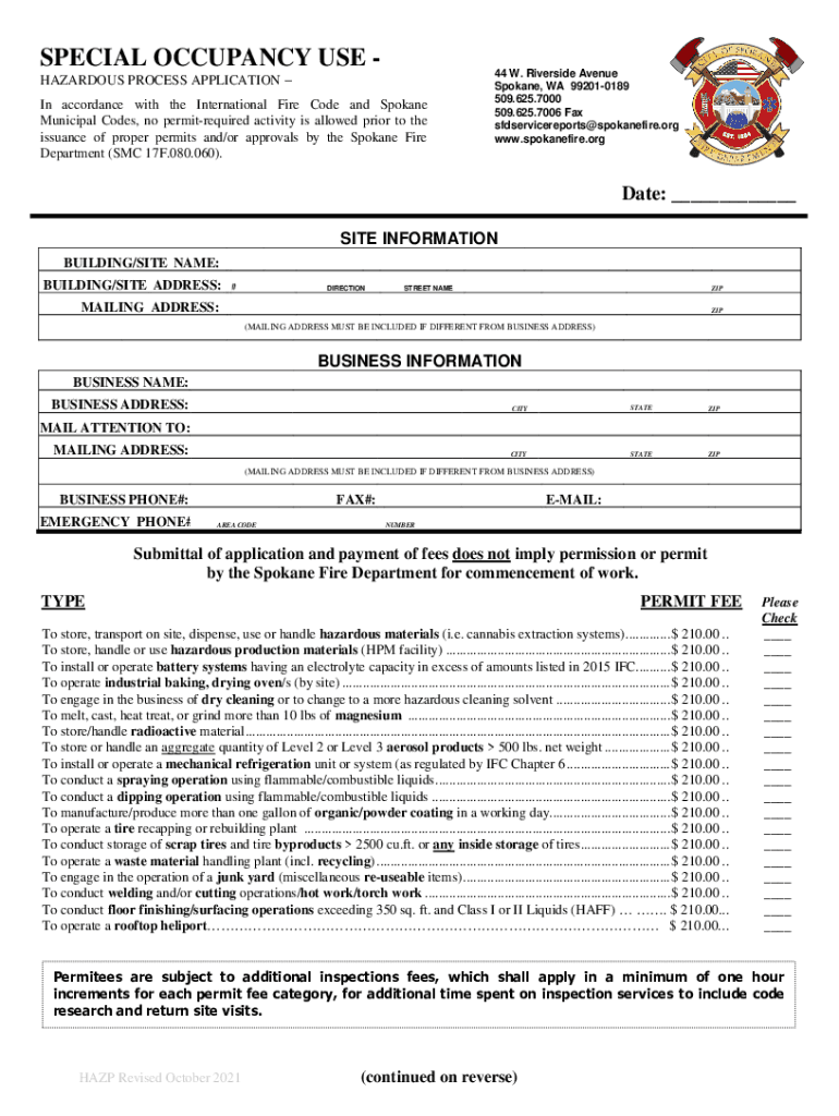 Fillable Online Fire Prevention Permits City of KentFire Prevention ...