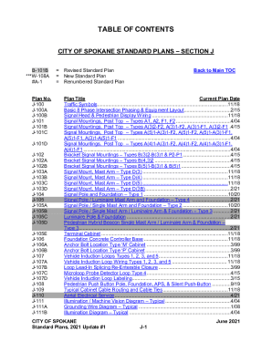 Fillable Online City of Spokane Standard Plans - Section J - Updated ...