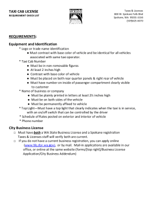 Fillable Online Taxi Cab License Application Packet Fax Email Print ...