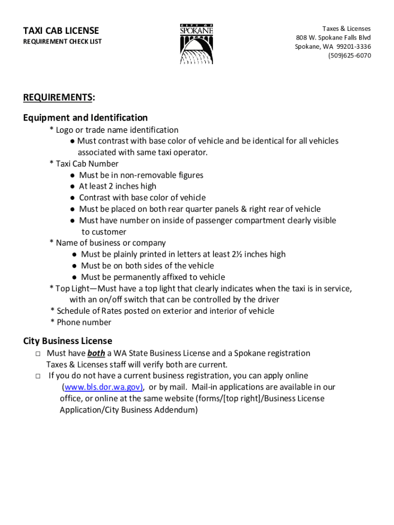 Fillable Online Taxi Cab License Application Packet Fax Email Print ...