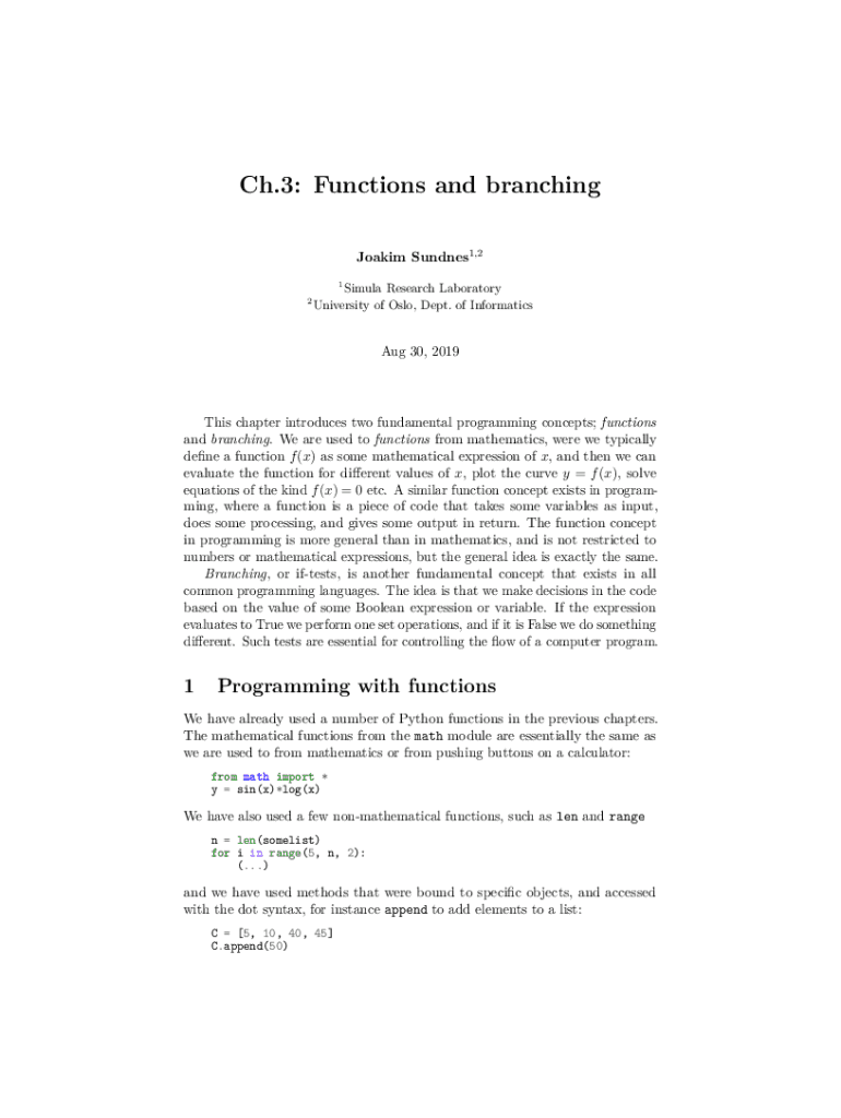 Fillable Online Ch3 Functions And Branching Uio Fax Email Print Pdffiller