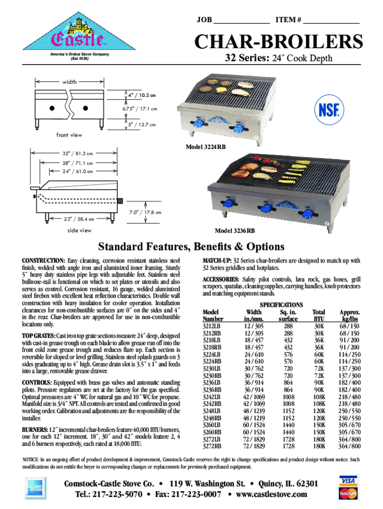 Fillable Online Commercial Charbroilers - Infrared & RadiantVulcan Equipment Fax Email Print ...