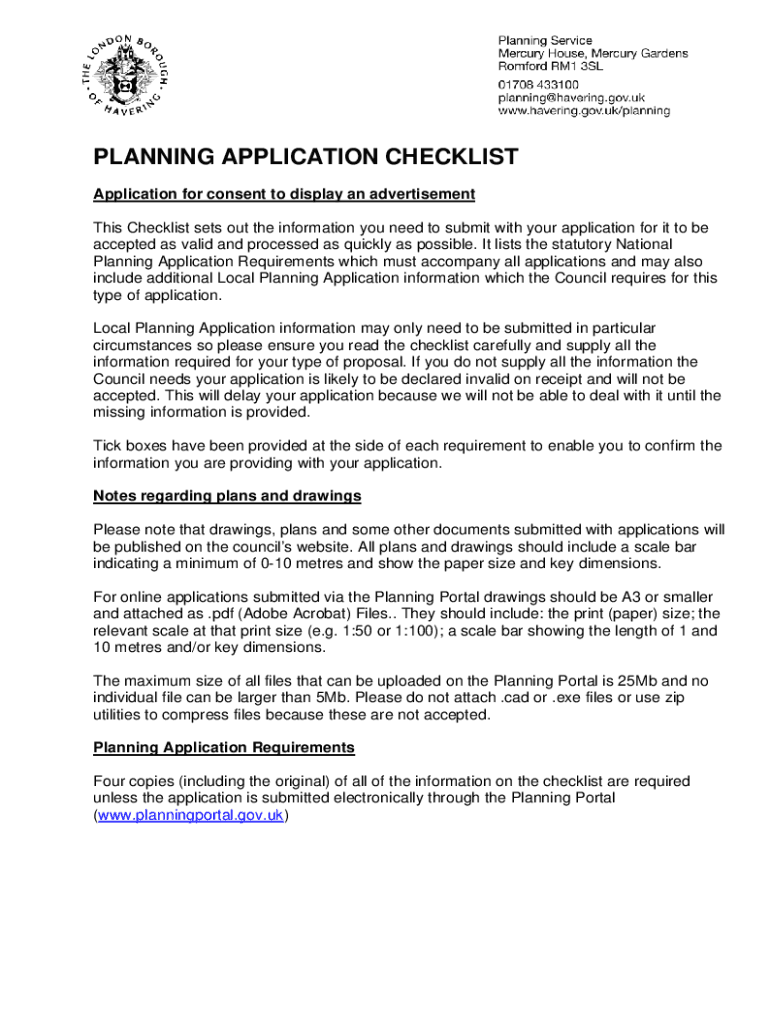 Fillable Online Planning application forms, checklists and guidance Fax ...