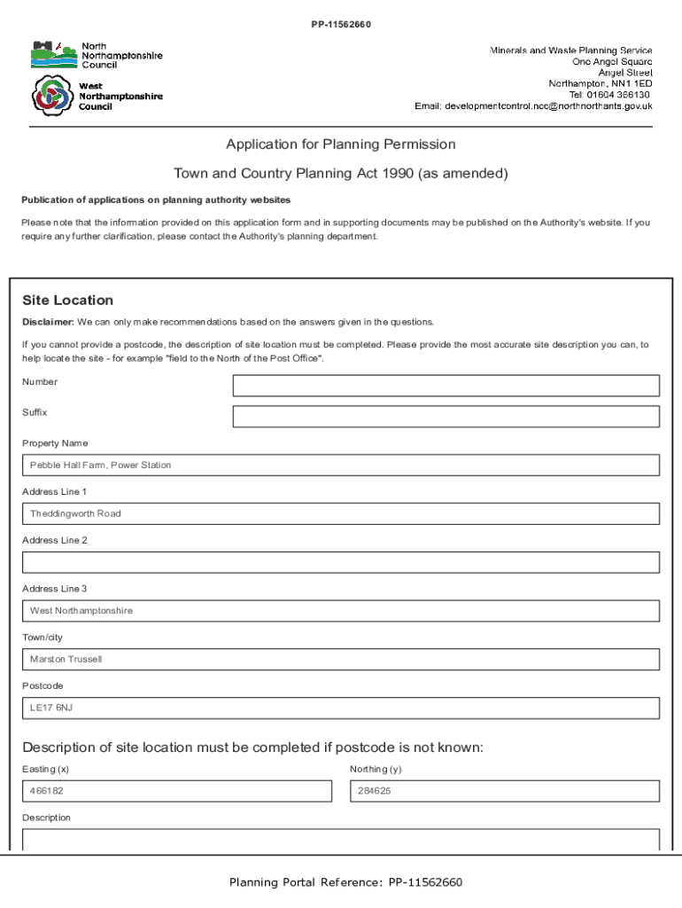 Fillable Online Application for Planning Permission Town and Country ...