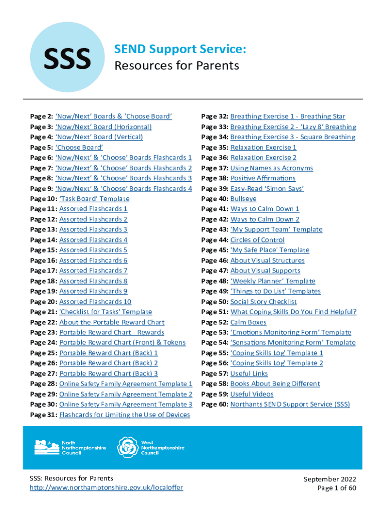 Fillable Online SEND Support Service: Resources for Parents Fax Email ...