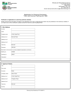 Fillable Online Application for Planning Permission Town and Country ...