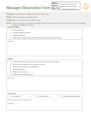 Fillable Online Manager Observation Form Fax Email Print - pdfFiller