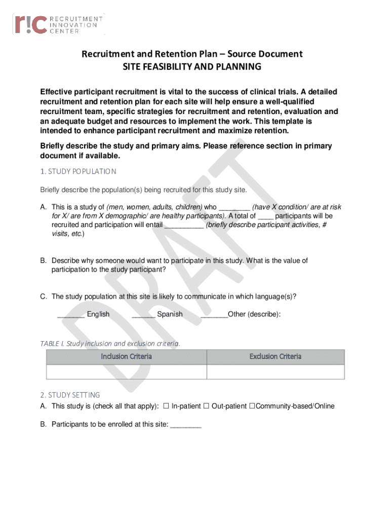 Fillable Online 10+ Recruitment and Retention Plan Templates in PDFMS ...
