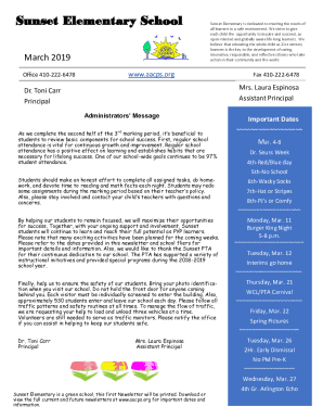 Fillable Online Sunset Elementary School / Sunset Homepage Fax Email ...