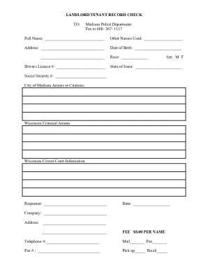 Fillable Online Background Checks - Records - Police Department - City ...