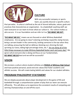 Fillable Online CULTURE VISION PROGRAM PHILOSOPHY STATEMENT Fax Email ...