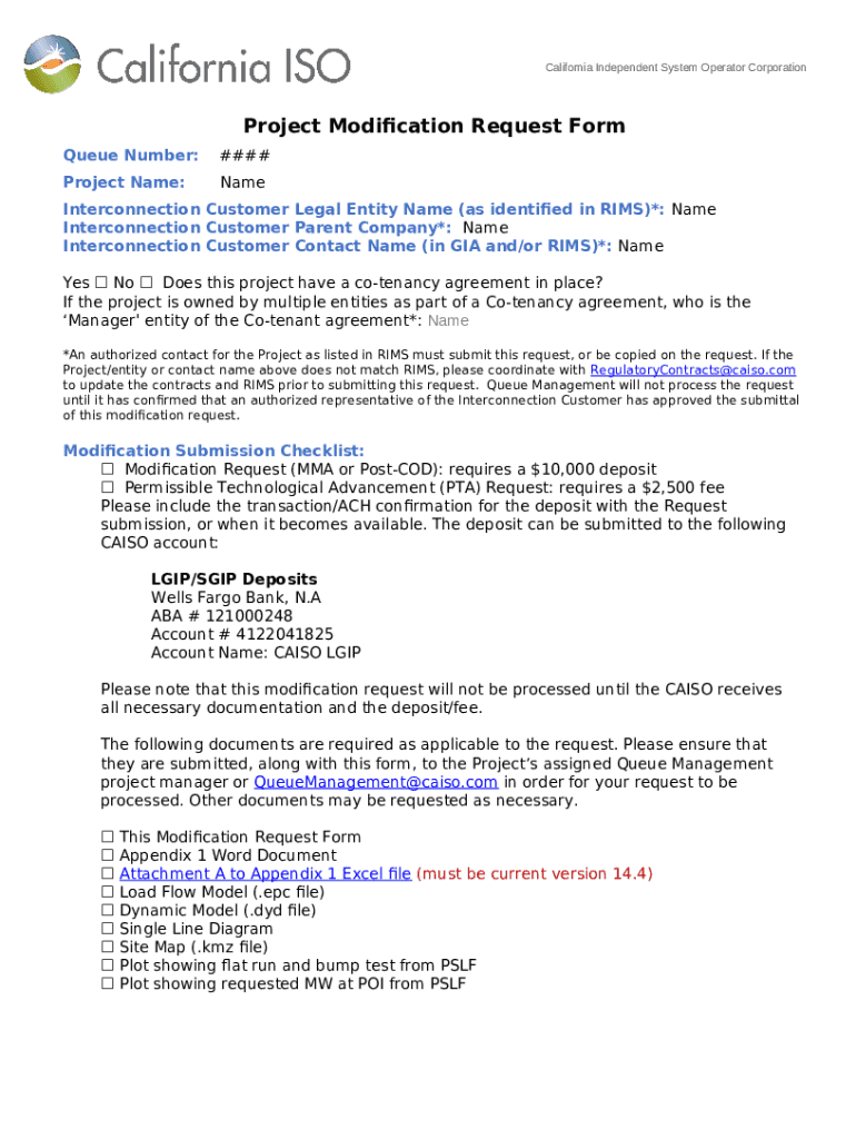 Modification Request Doc Template | pdfFiller