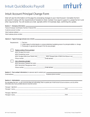 Fillable Online Intuit Account Principal Change Form Fax Email Print - pdfFiller
