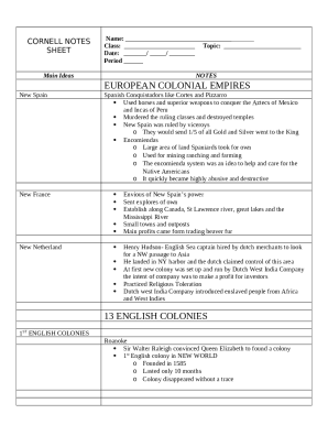 13 colines notes.doc - CORNELL NOTES SHEET QUESTIONS Name:Class ... Doc ...