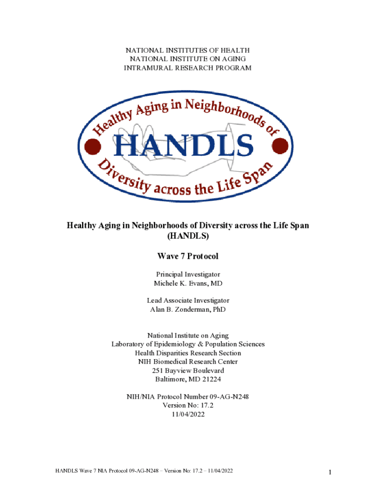 Fillable Online handls nih National Institute on Aging (NIA)National ...