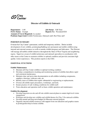 Fillable Online DIRECTOR OF FOUNDATION AND COMMUNITY OUTREACH Job ...