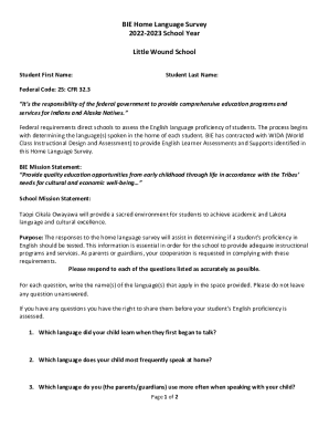 Fillable Online What is a Home Language Survey Form? - Raising Language ...