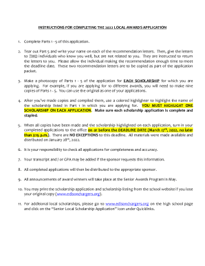 Fillable Online INSTRUCTIONS FOR COMPLETING THE APPLICATION FORMS ...