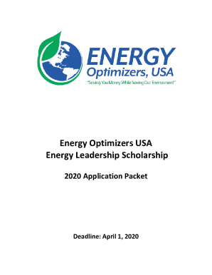 Fillable Online Energy Optimizers USA Energy Leadership Scholarship Fax ...
