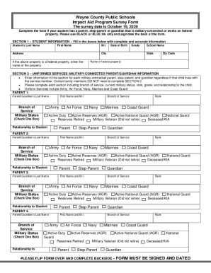 Fillable Online Wayne County Public Schools Impact Aid Program Survey ...