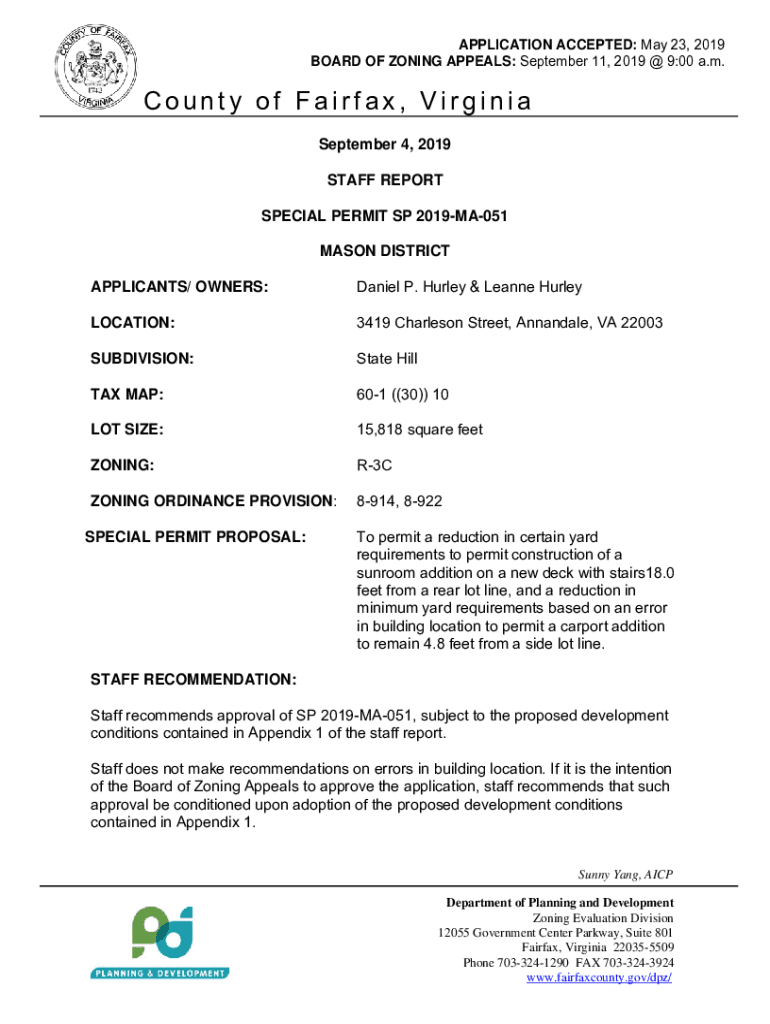 Fillable Online ldsnet fairfaxcounty APPLICATION ACCEPTED: May 23, 2019 ...