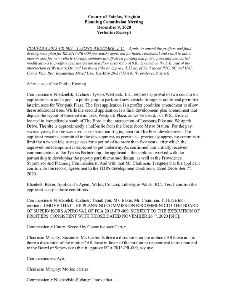 Fillable Online ldsnet fairfaxcounty to amend the proffers and final ...