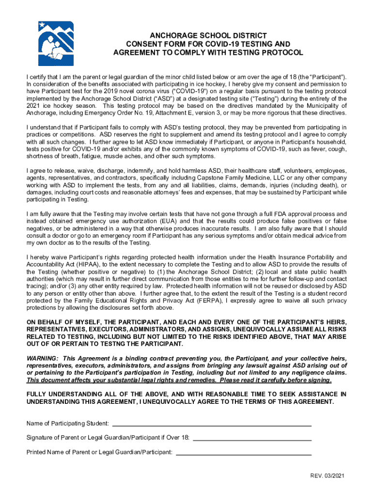 Fillable Online Sample COVID Testing Consent Forms - Wisconsin ...