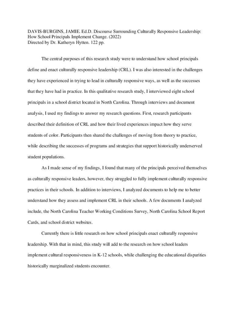 Fillable Online libres uncg Culturally Responsive Leadership: A Framework for School & School ...