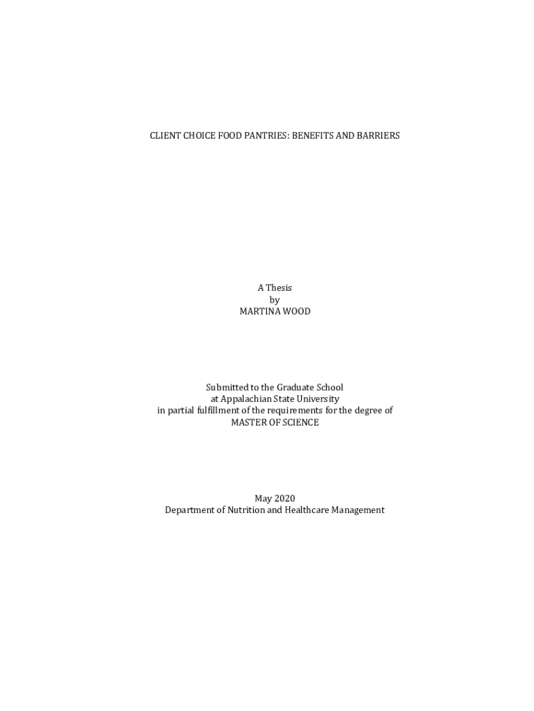 Fillable Online libres uncg Implementing a client choice food pantry ...