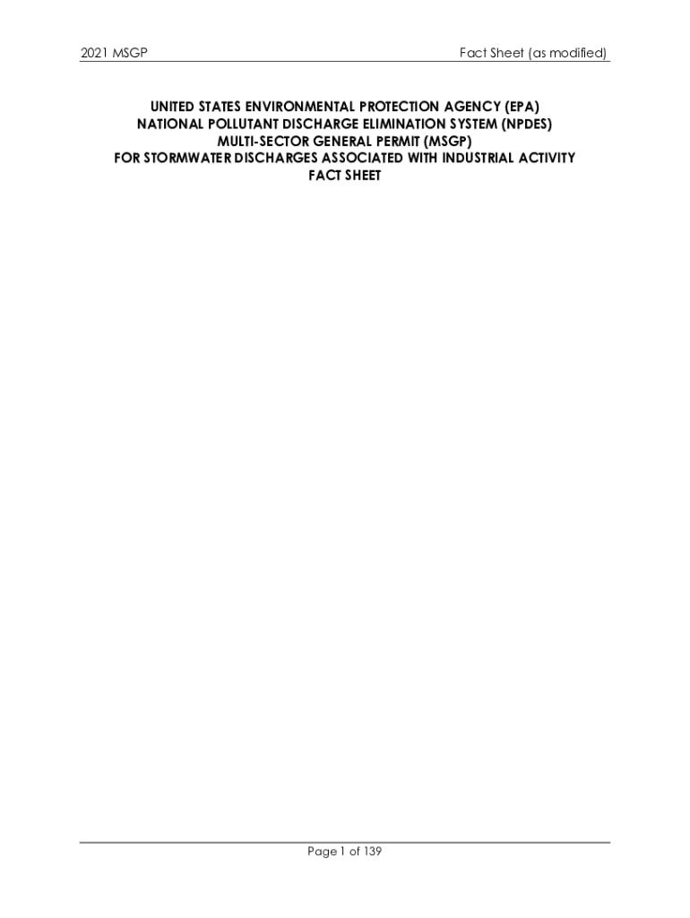 Fillable Online 2021 MSGP Fact Sheet (as modified) Fax Email Print - pdfFiller