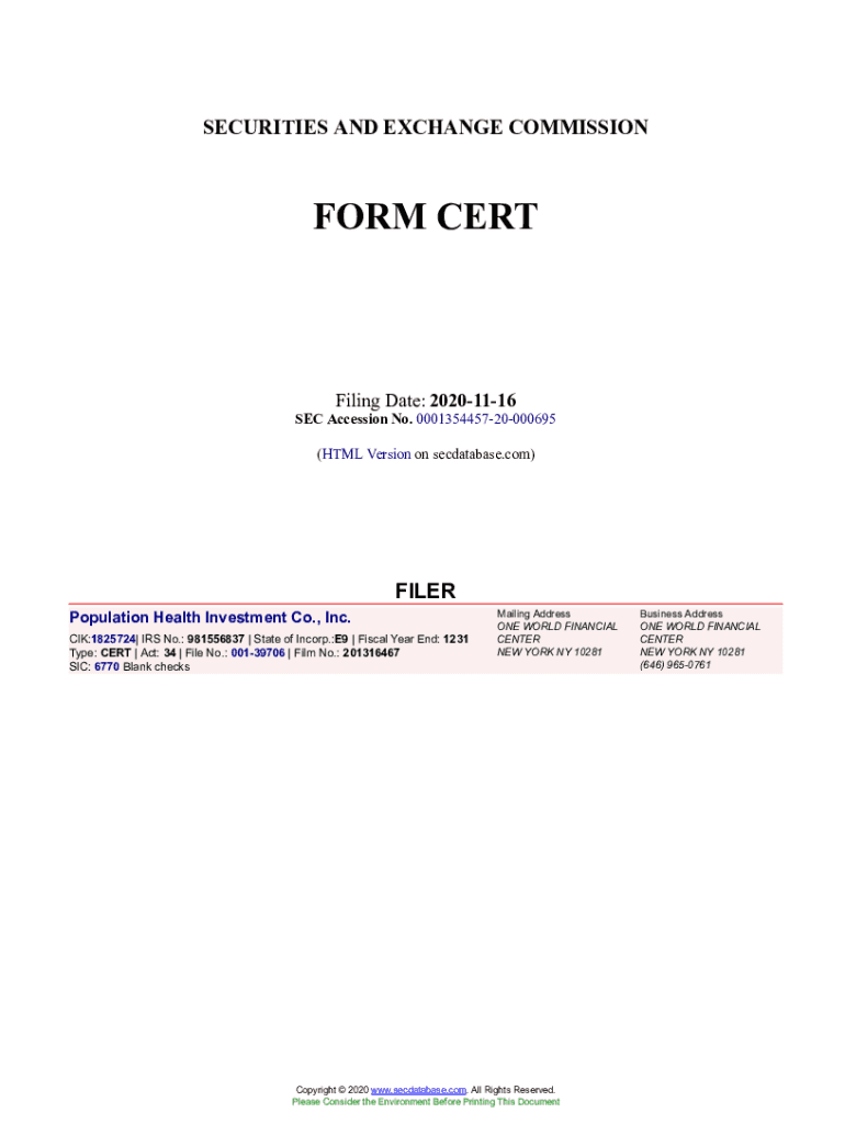Fillable Online FORM CERT - SECDatabase Fax Email Print - pdfFiller