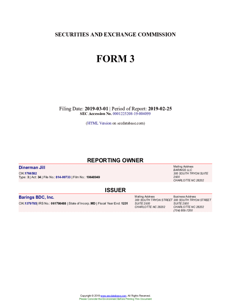 Fillable Online Dinerman Jill Form 3 Filed 2019-03-01. Accession Number ...