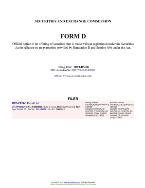 Fillable Online CPP-2019-1 Fund Ltd Form D Filed 2019-05-08. Accession ...