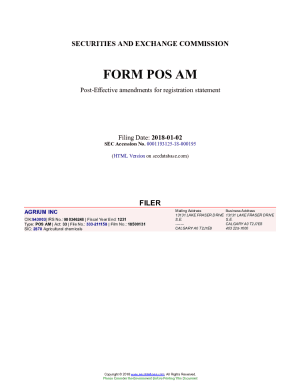 Fillable Online POS AM Form - Post-Effective amendments for ...