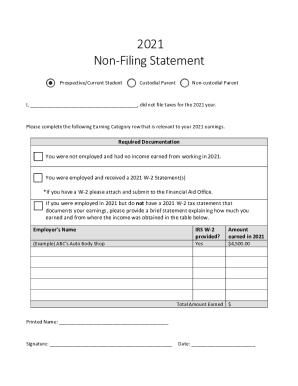 Fillable Online Fillable Online 2019-20 STATEMENT OF NON-FILING OF ...