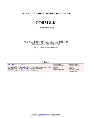 Fillable Online Echo Global Logistics, Inc. Form 8-K Current Event Report ... Fax Email Print ...