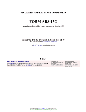 Fillable Online VMC Master Lender REIT LLC Form ABS-15G Filed 2022-02 ...