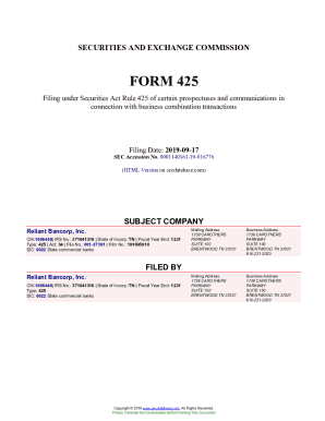 Fillable Online FORM 425 - SECDatabase Fax Email Print - pdfFiller