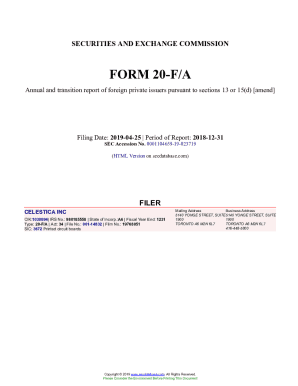 Fillable Online 20-F Form - Annual and transition report of foreign ...